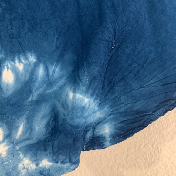 Thai | Tops | Blue Indigo Tie Dye Thai Flowy Crop Top | Poshmark